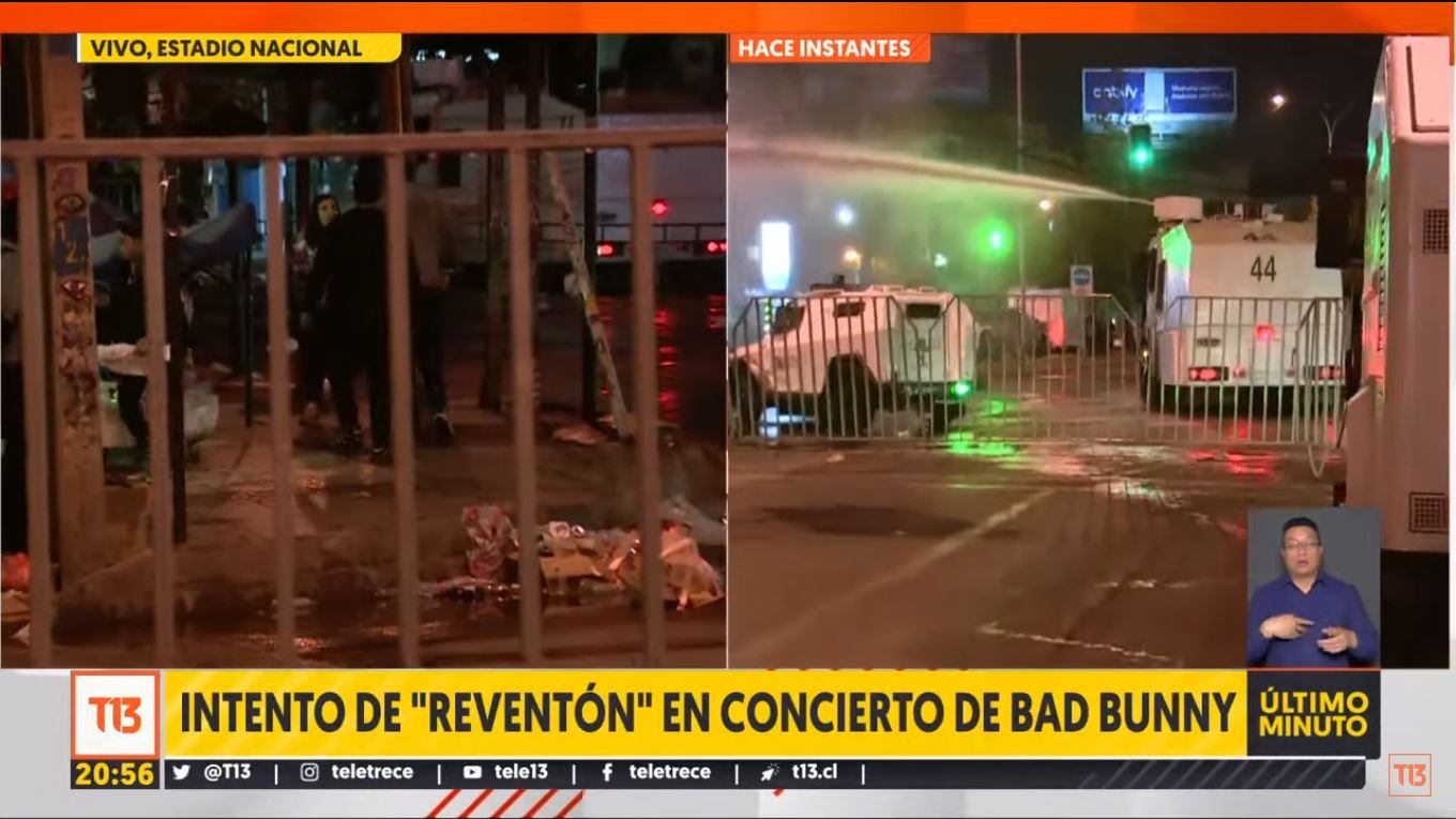 Caos por fans de Bad Bunny que trataron de entrar a concierto en Chile ... Caos por fans de Bad Bunny que trataron de entrar a concierto en Chile ...