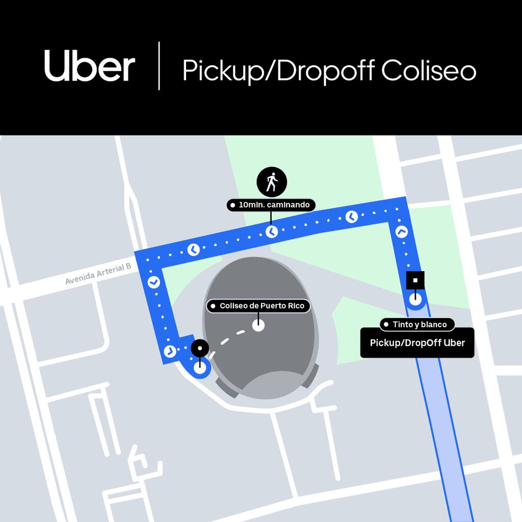 ¿Dónde es el punto de recogida de UBER en el Coliseo de Puerto Rico ...