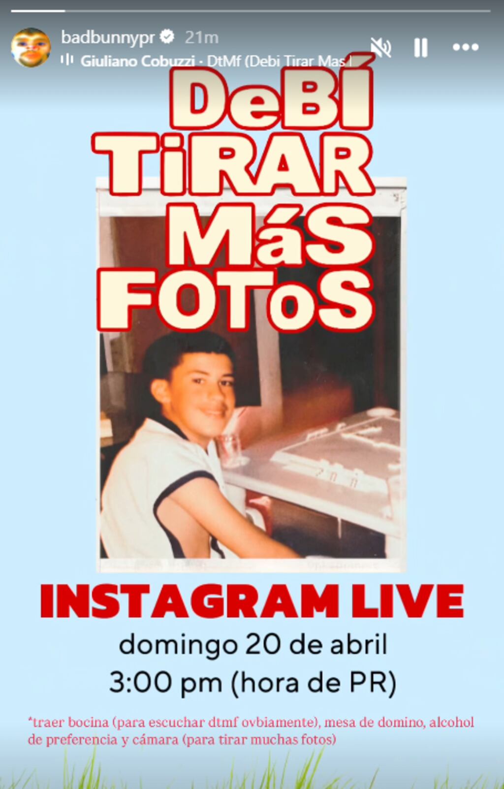 Bad Bunny invita a sus seguidores a escuchar “DTMF” en vivo el domingo ...